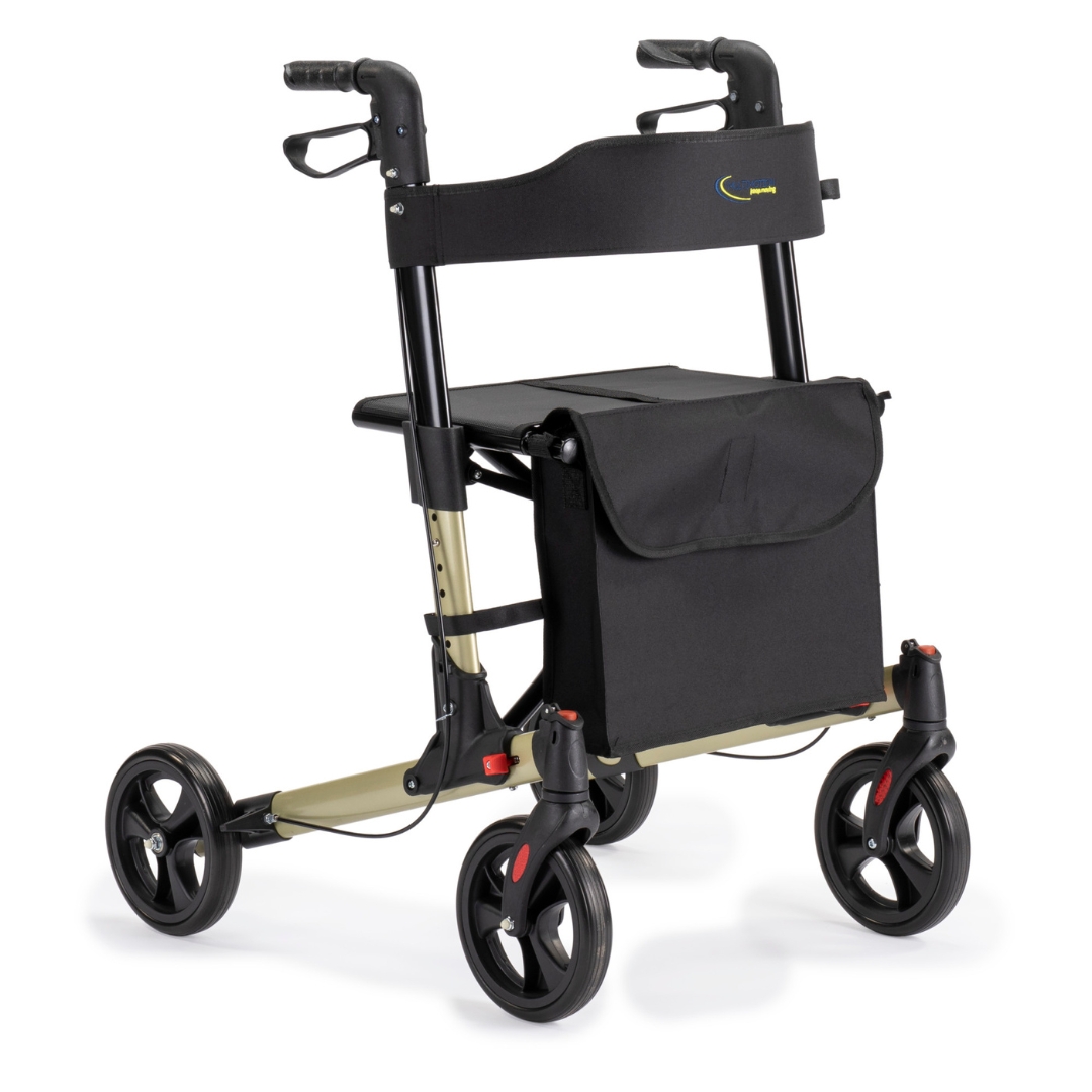 MultiMotion Double Rollator – Dubbel Opvouwbaar en Lichtgewicht - Champagne